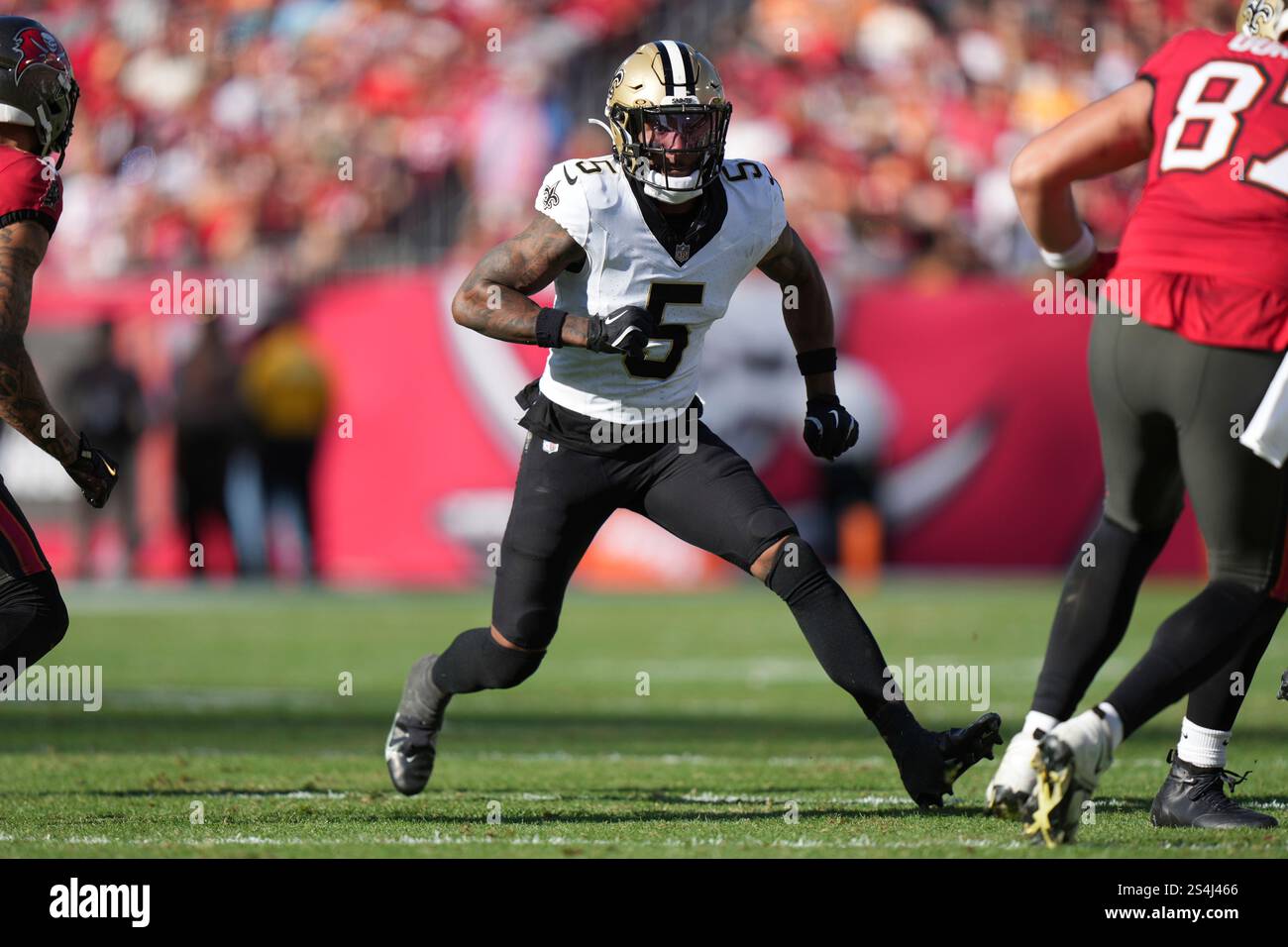 New Orleans Saints cornerback Will Harris (5) runs to the ball during ...