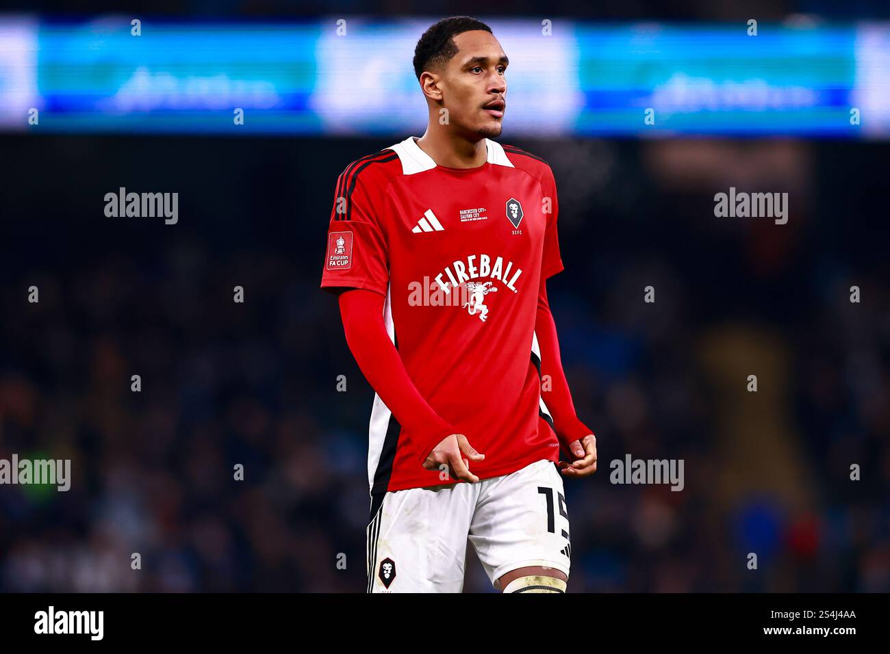 Manchester, UK. 11th Jan, 2025. Haji Mnoga of Salford City during the ...
