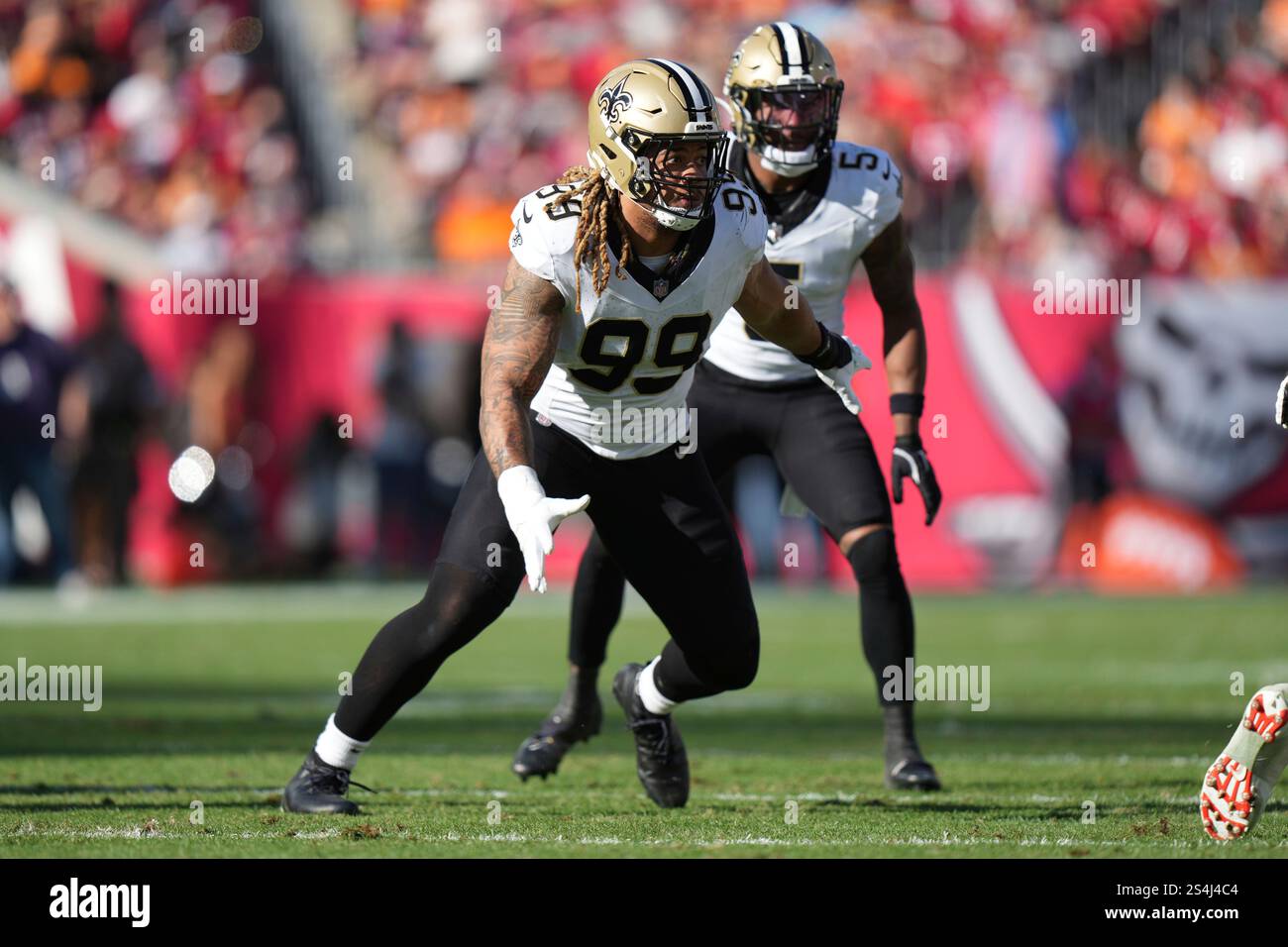 New Orleans Saints defensive end Chase Young (99) rushes the passer ...