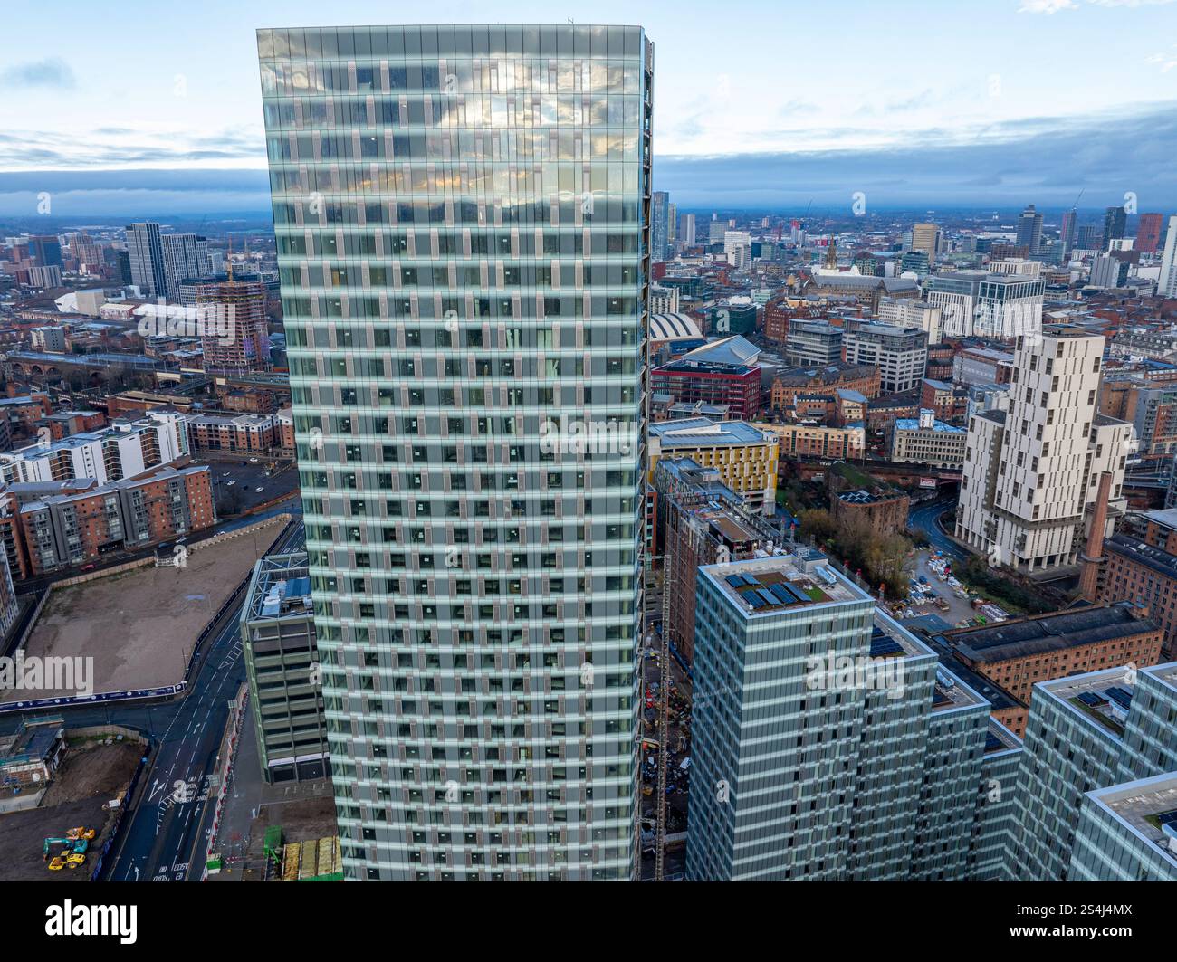Aerial image over the Square Gardens development in Manchester UK Stock ...