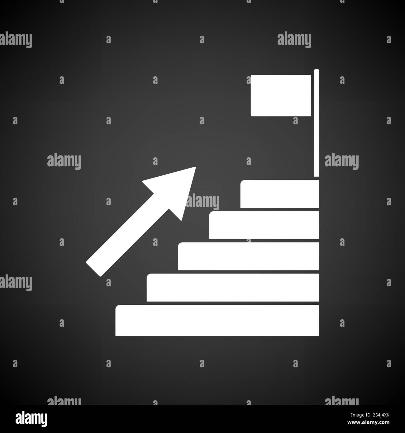 Ladder To Aim Icon. White on Black Background. Vector Illustration ...