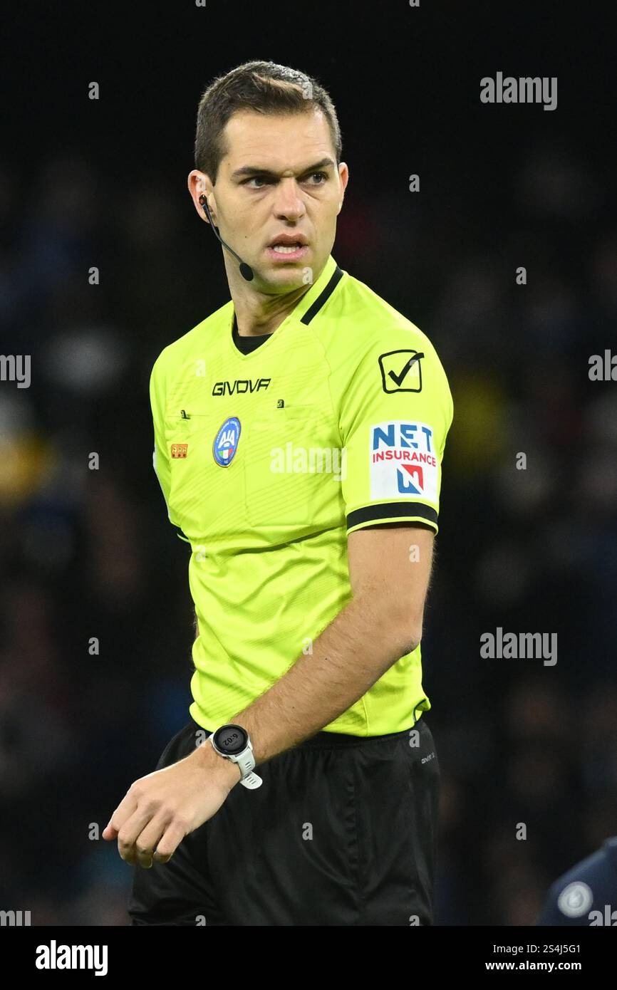 Naples, Italy,12 January,2025 The referee of the match Luca Zufferli ...