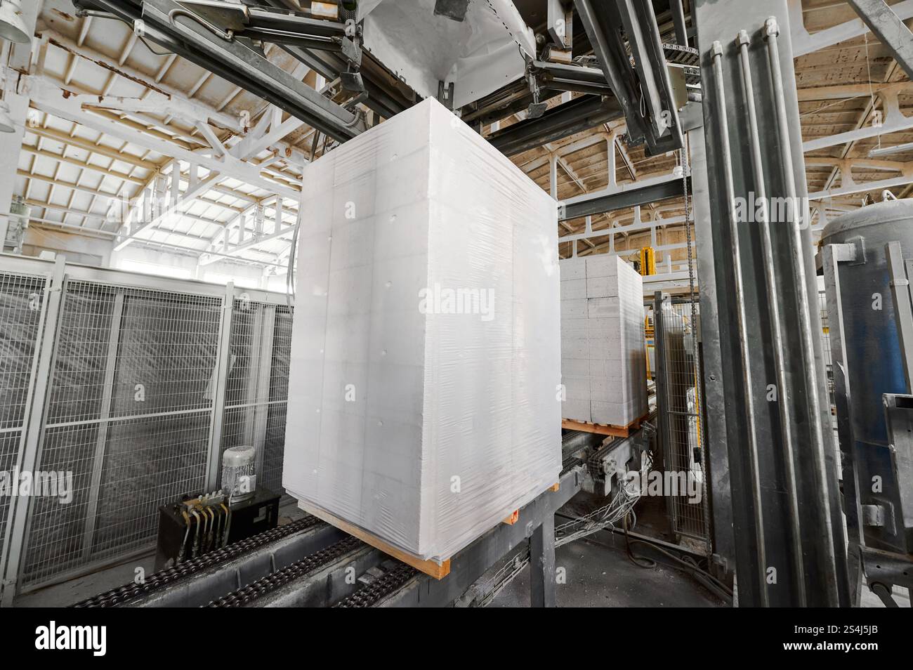 Pack of ready-made blocks packed in film for transportation Stock Photo ...