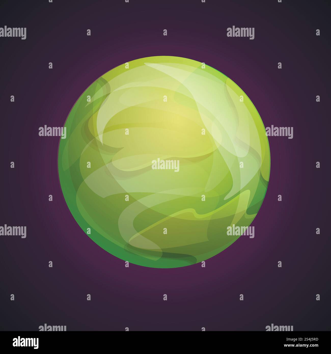 Green space planet icon. Cartoon of green space planet vector icon for web design isolated ...