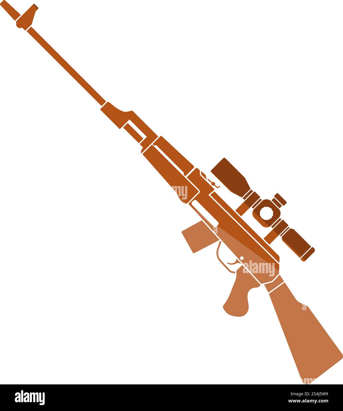Sniper Rifle Icon. Flat Color Ladder Design. Vector Illustration Stock ...