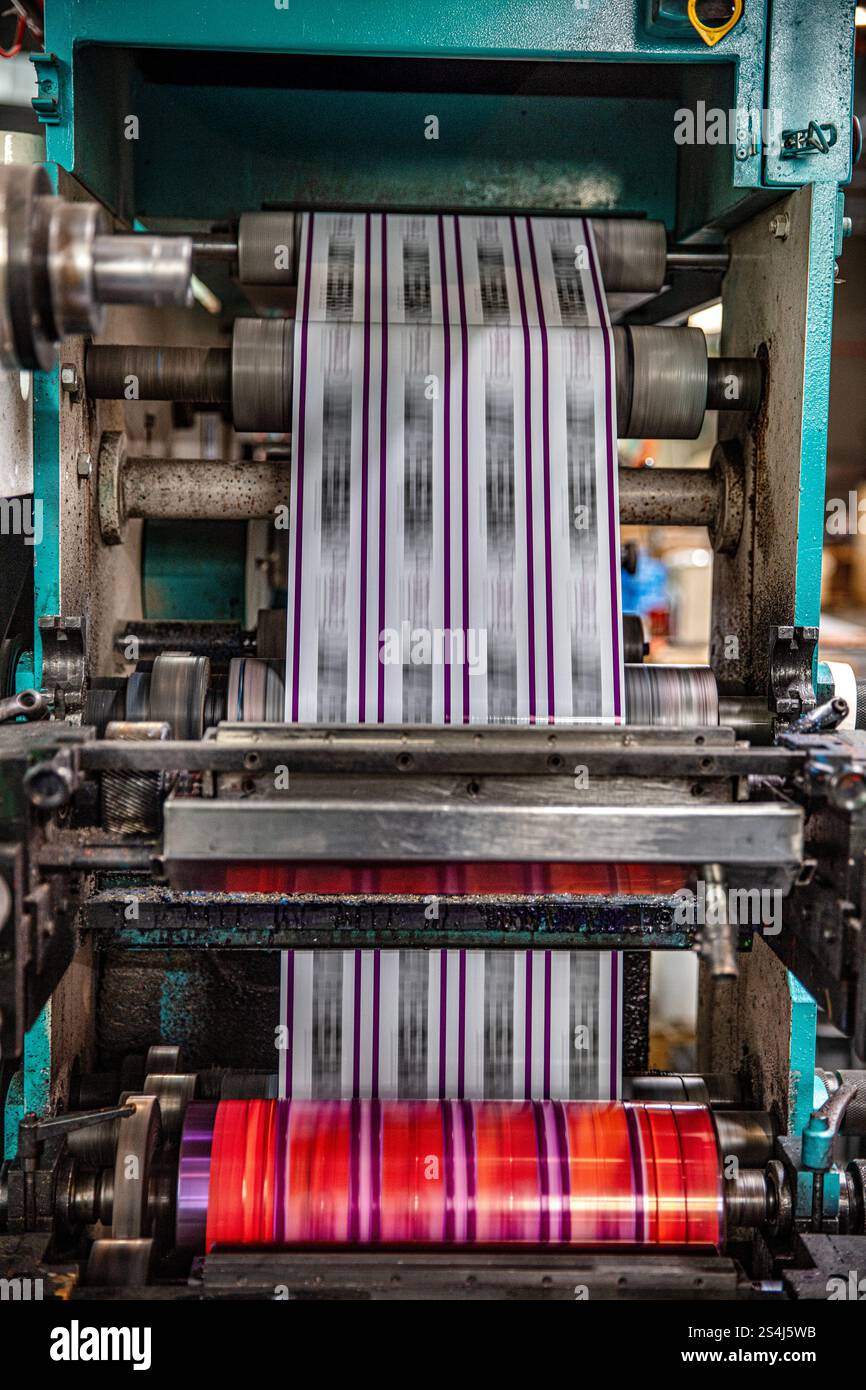 Production of duct tape.Packing tape manufacturing. Strapping Machine ...