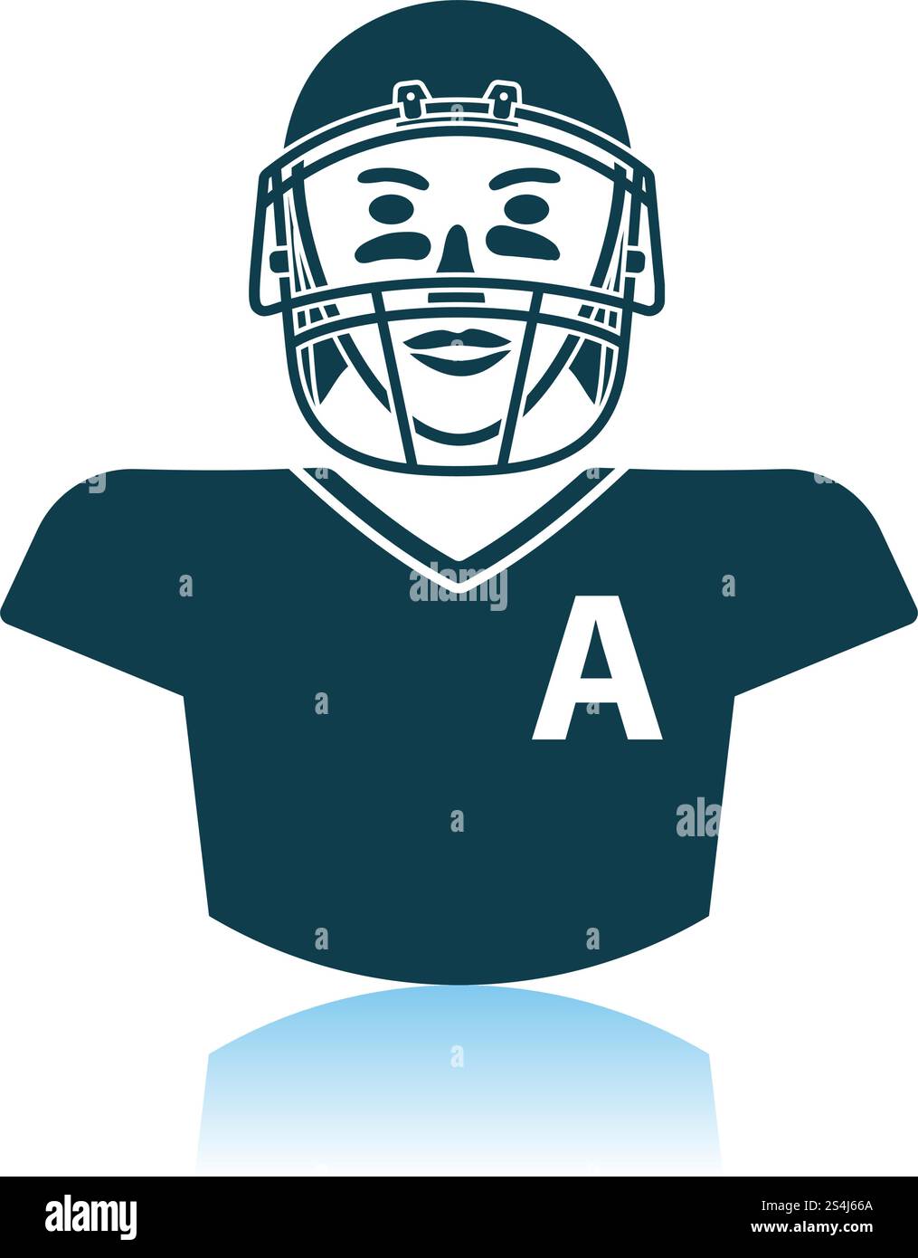 American Football Player Icon. Shadow Reflection Design. Vector ...