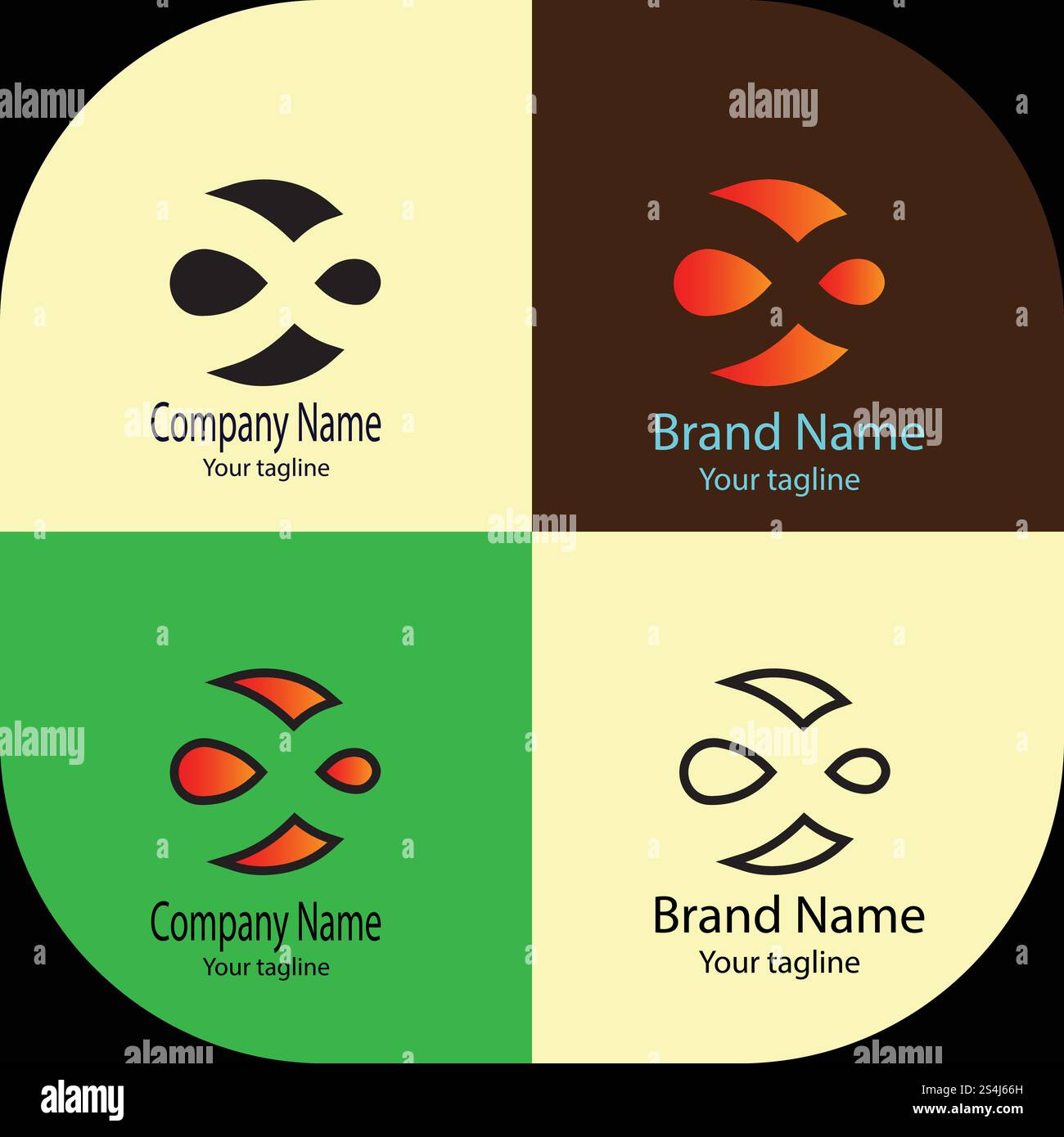 Beautiful Unique logo design with four different designs of the same ...