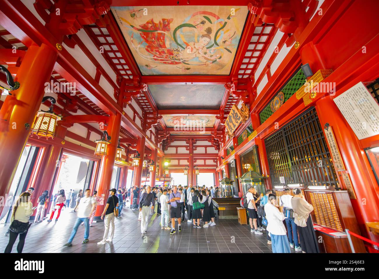 Interior of Hondo (Main Hall) at Senso Ji Temple at Asakusa in Taito ...