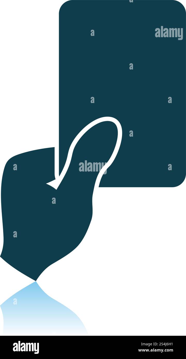 Soccer Referee Hand With Card Icon. Shadow Reflection Design. Vector ...