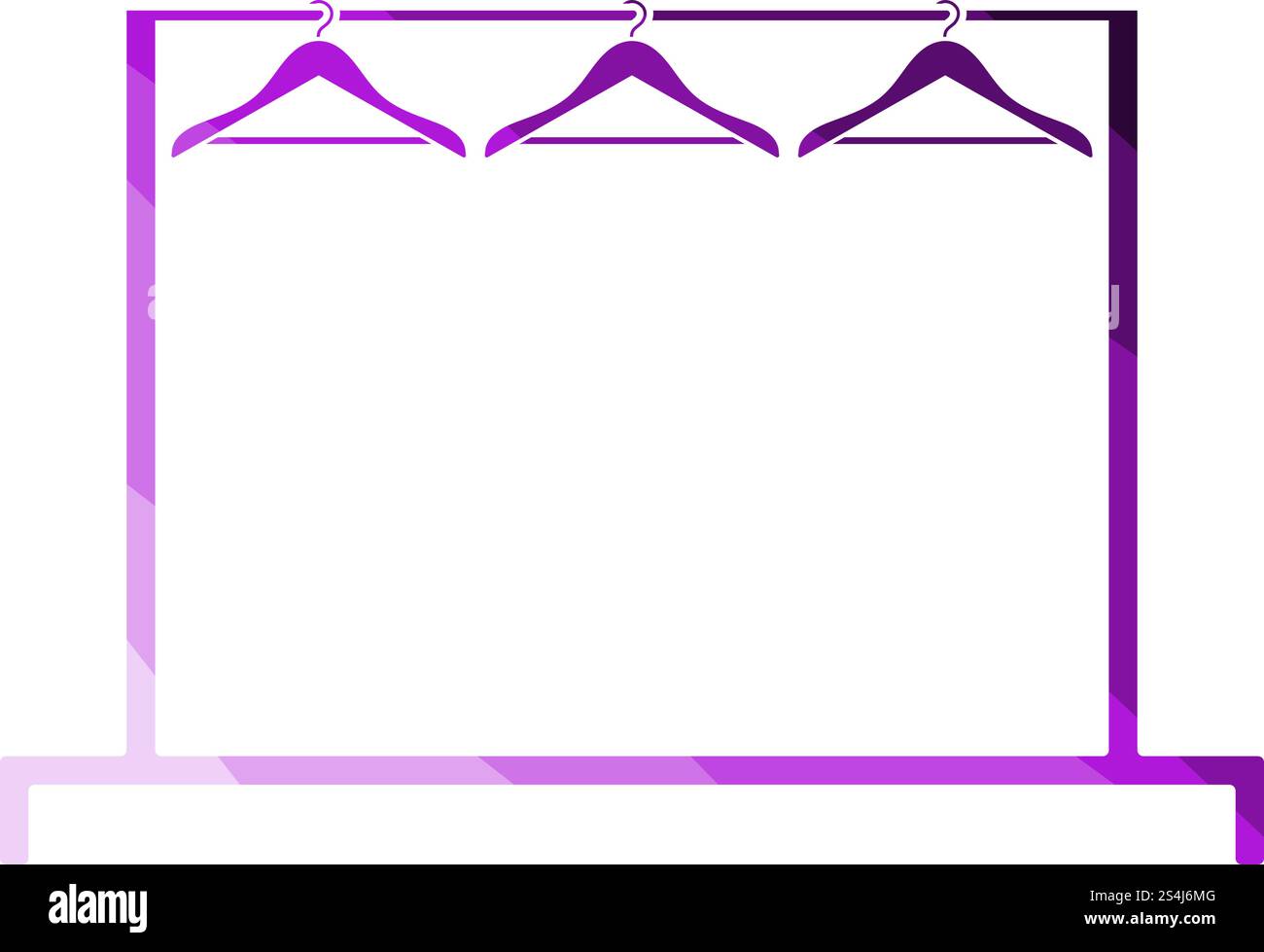 Clothing Rail With Hangers Icon. Flat Color Ladder Design. Vector ...