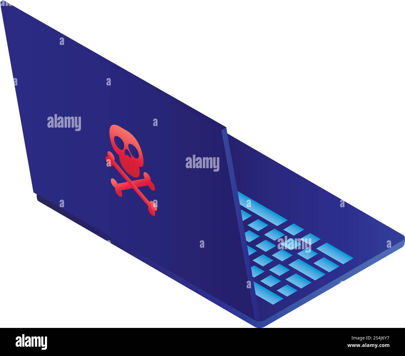 Hacker laptop icon. Isometric of hacker laptop vector icon for web ...