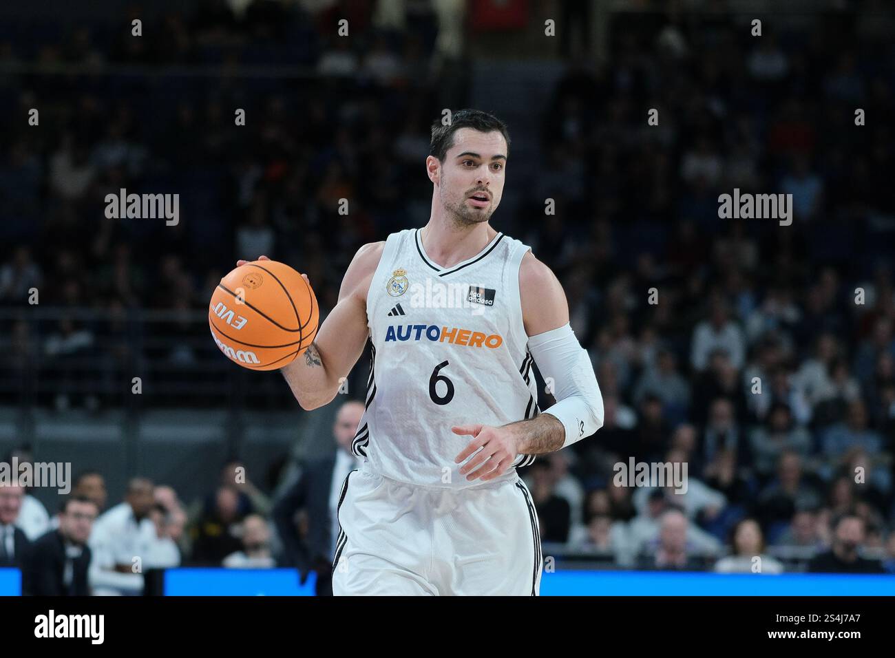 Madrid, Spain. 12th Jan, 2025. Alberto Abalde of Real Madrid during the League ACB match between ...