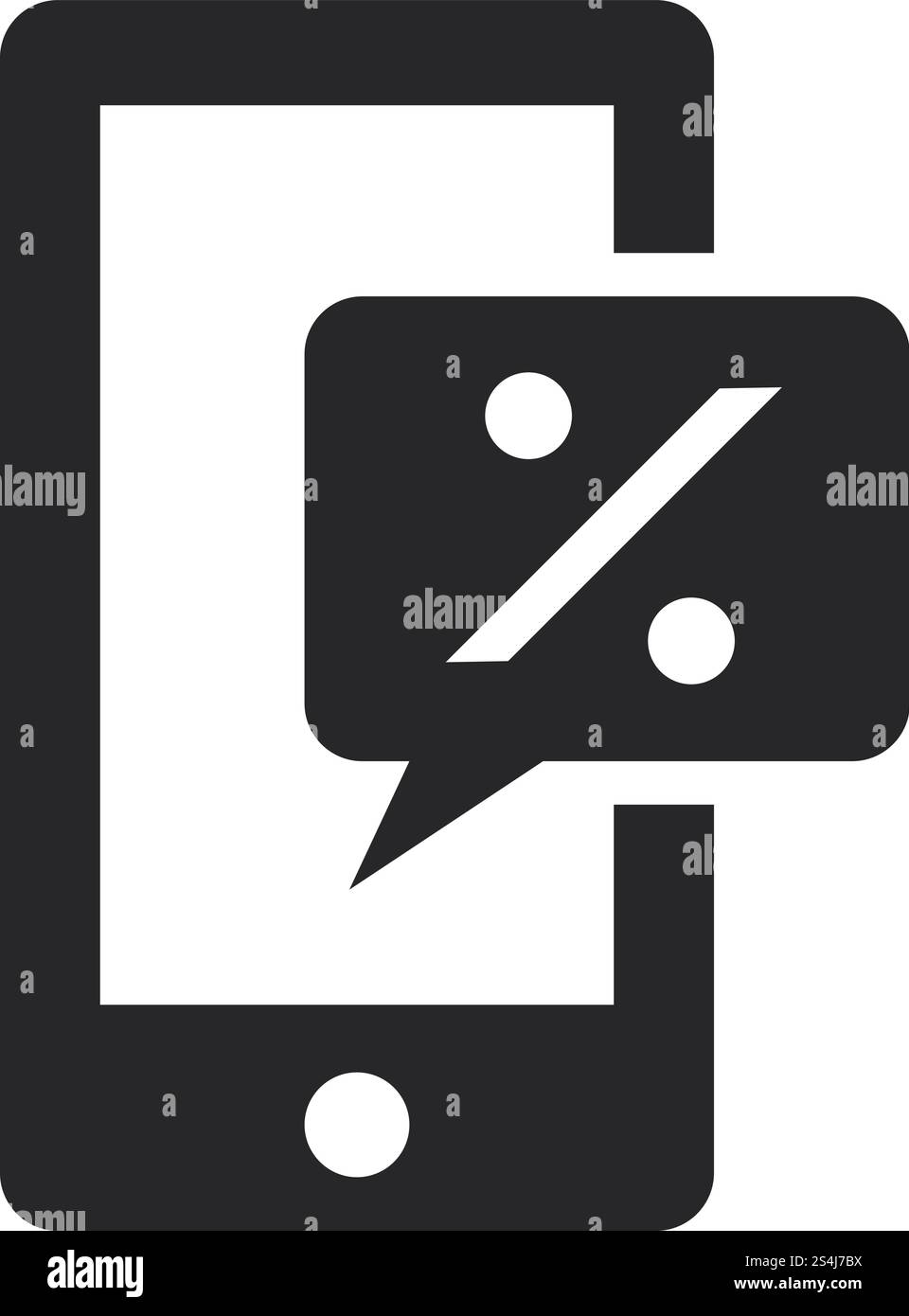 Smartphone chart percent icon. Simple illustration of smartphone chart ...