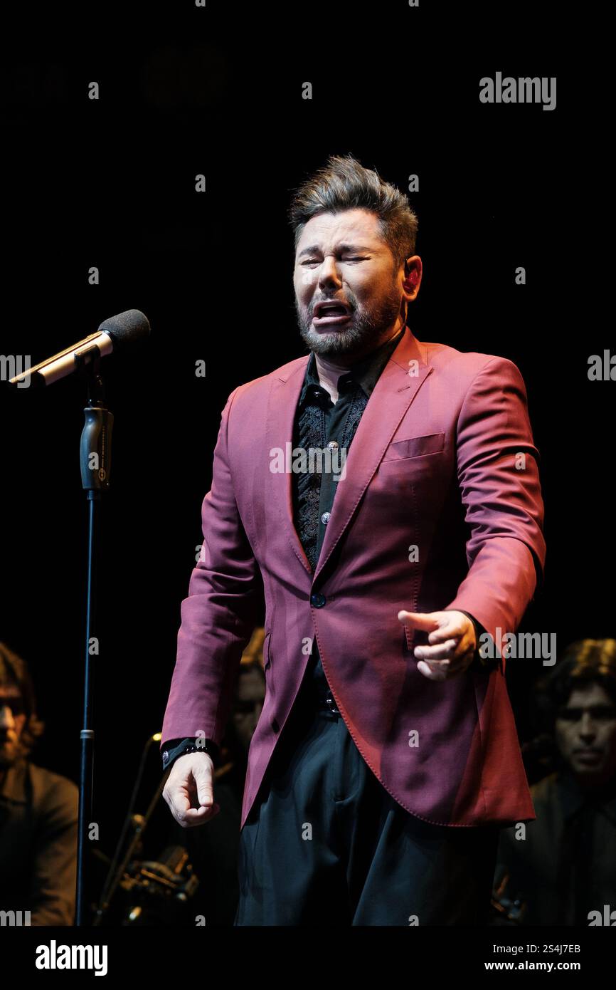 Madrid, Spain. 12th Jan, 2025. The singer Miguel Poveda actua during a ...