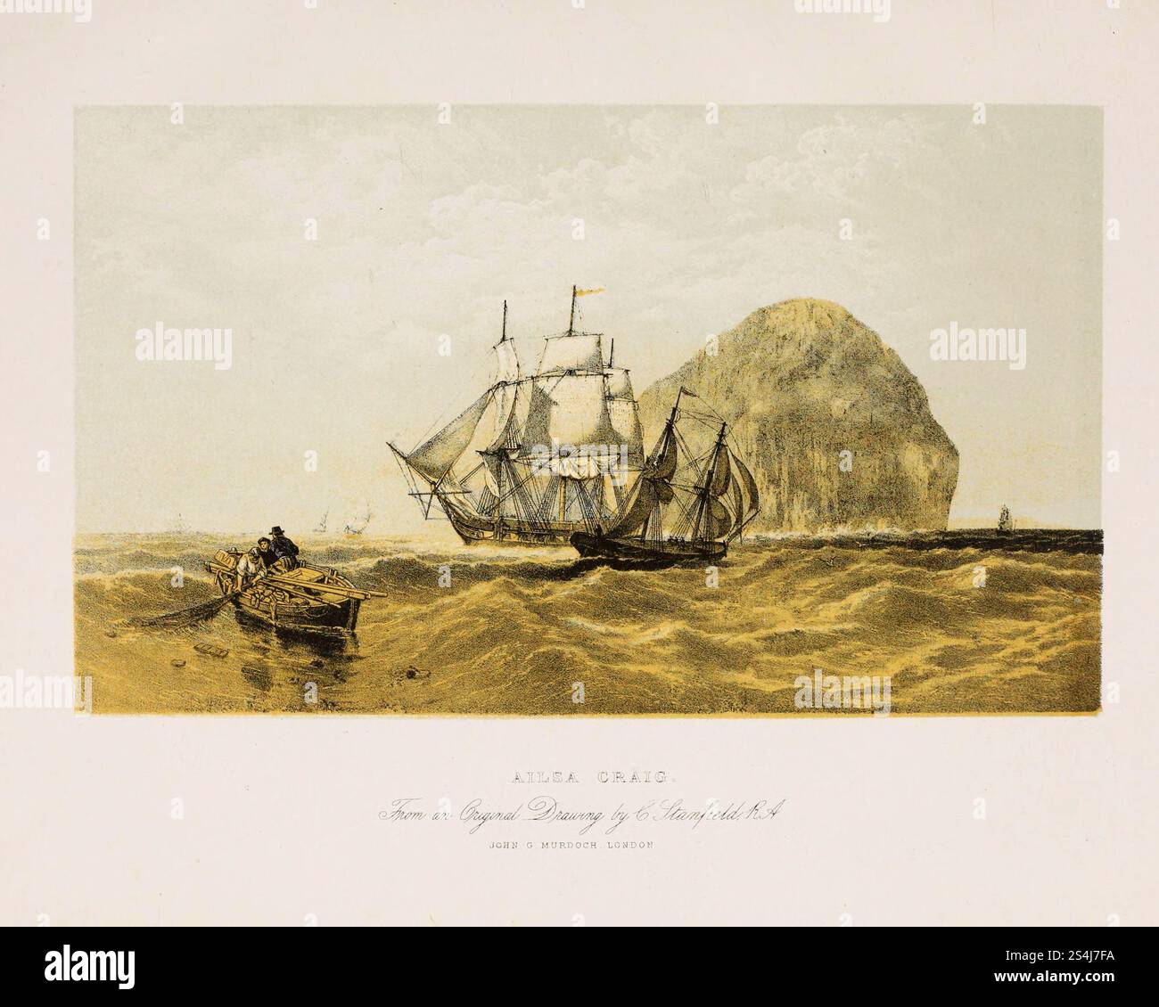 Ailsa Craig; After A Picture By C. Stanfield . Vintage Lithograph ...