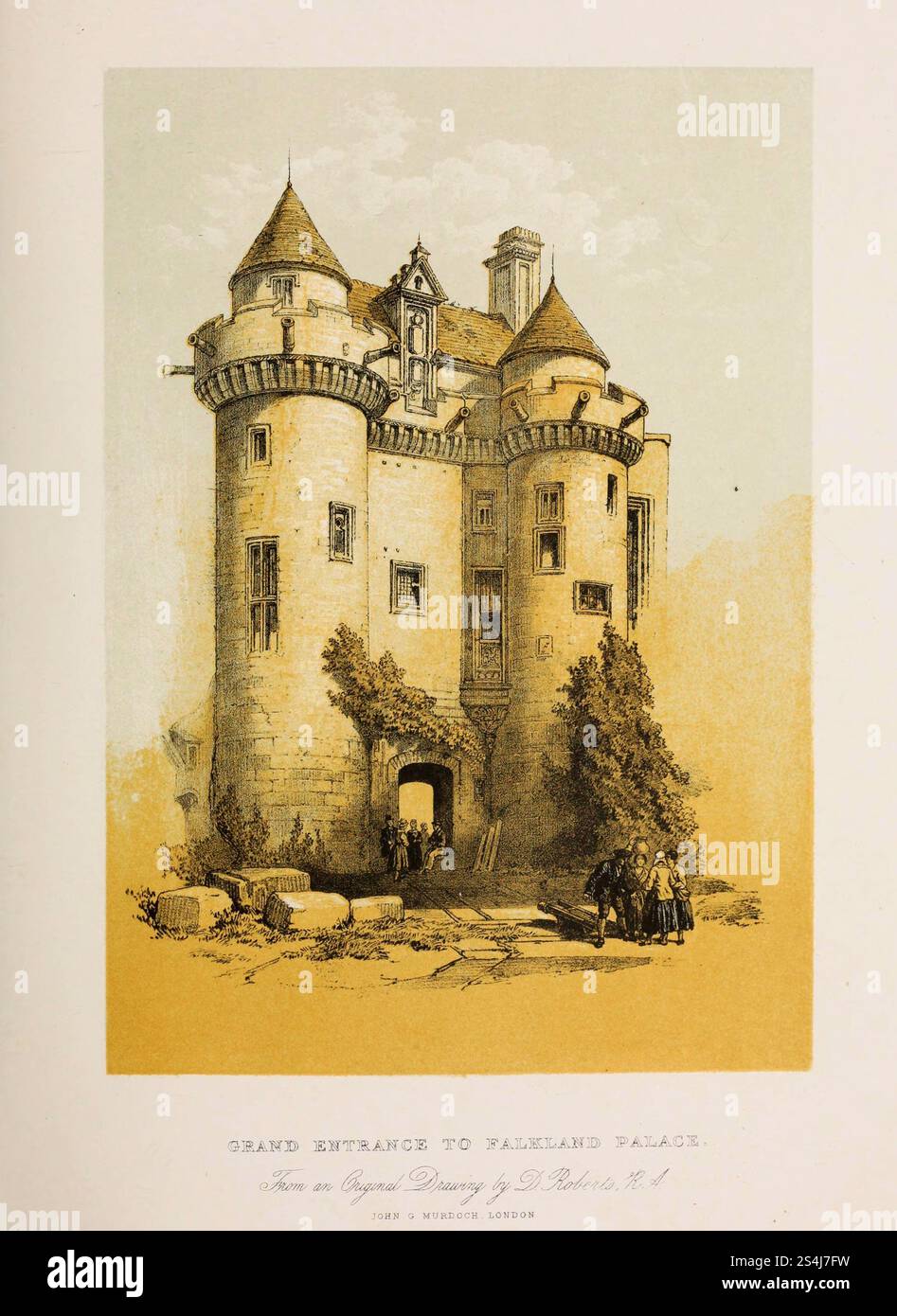 Grand Entrance To Falkland Palace, After A Drawing By David Robert ...