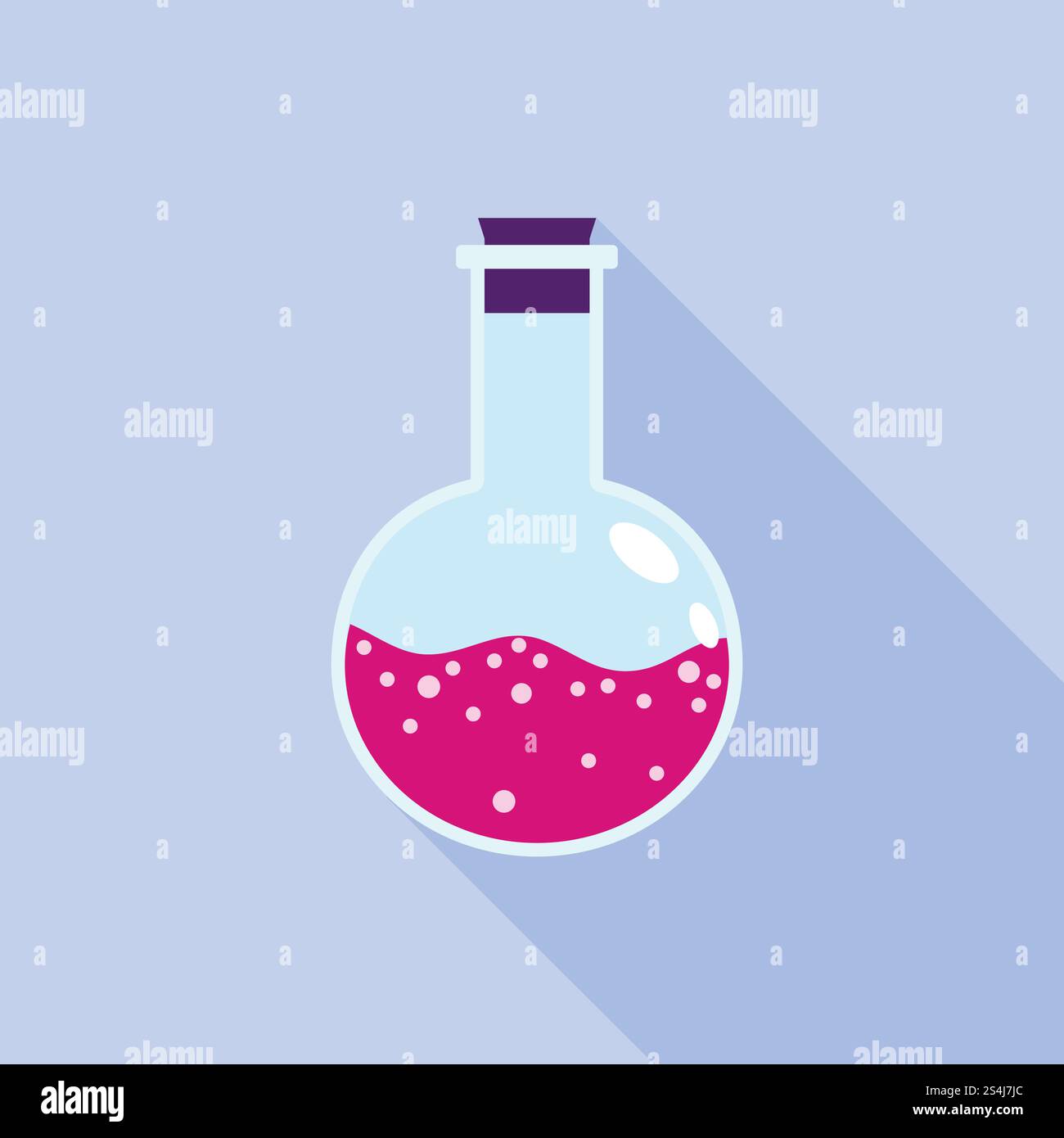 Lab pink flask icon. Flat illustration of lab pink flask vector icon ...