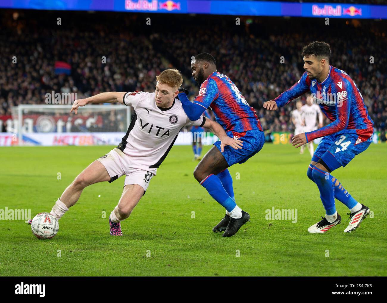 London, UK. 12th Jan, 2025. Jeffrey Schlupp of Crystal Palace and Chadi ...