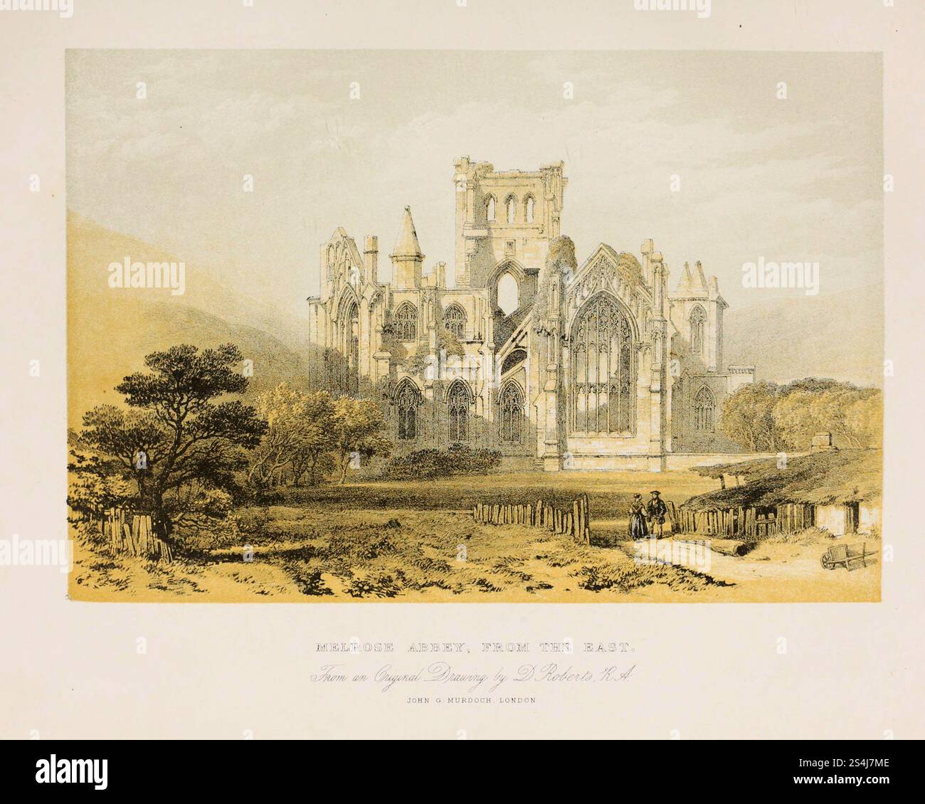 Melrose Abbey, From The East ; After A Drawing By David Roberts ...
