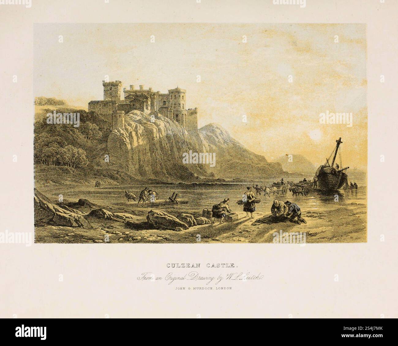 Culzean Castle ; After A Drawing By W. L. Leitch. Vintage Lithograph ...