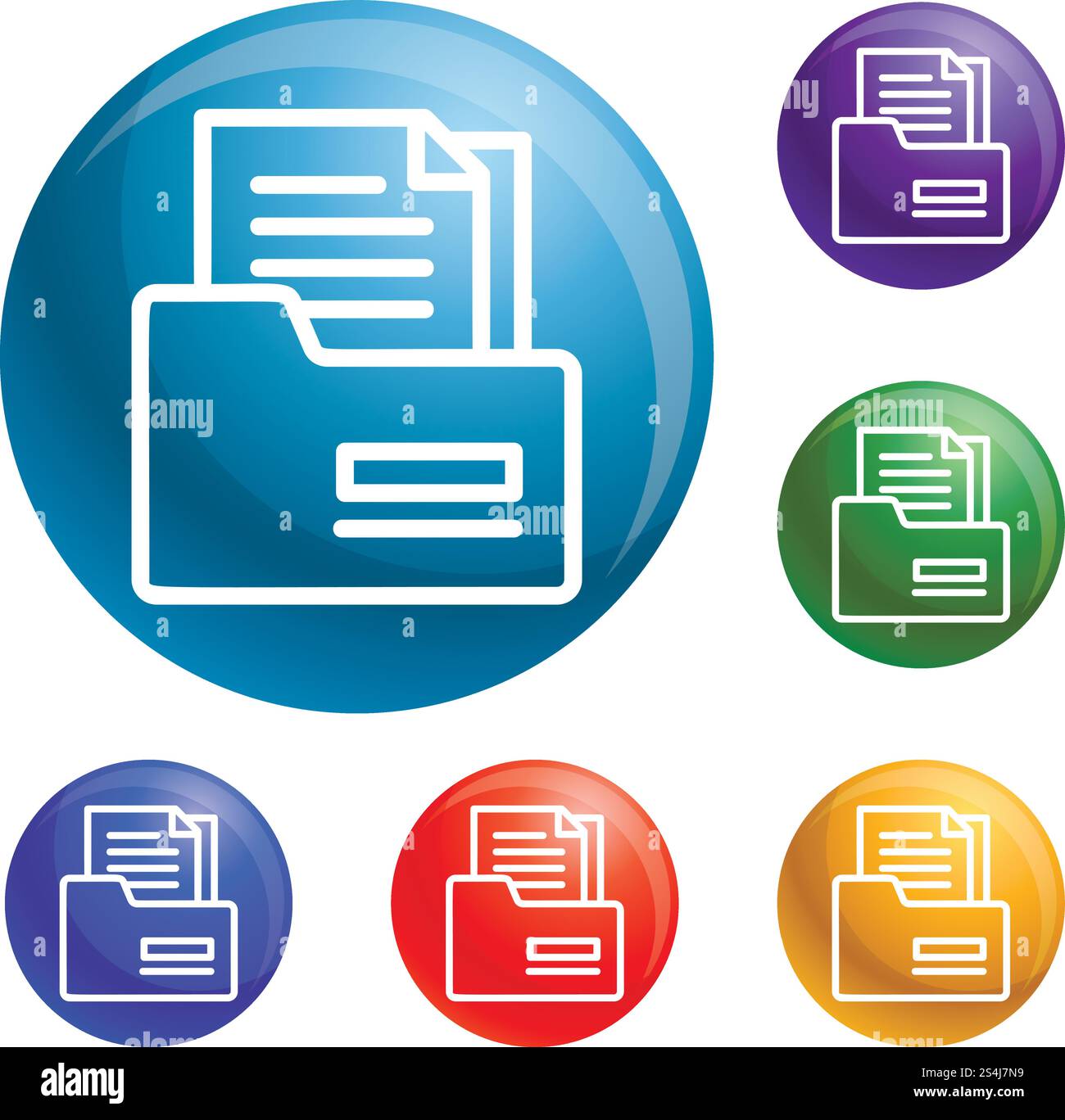 Tax folder icons set vector 6 color isolated on white background. Tax ...