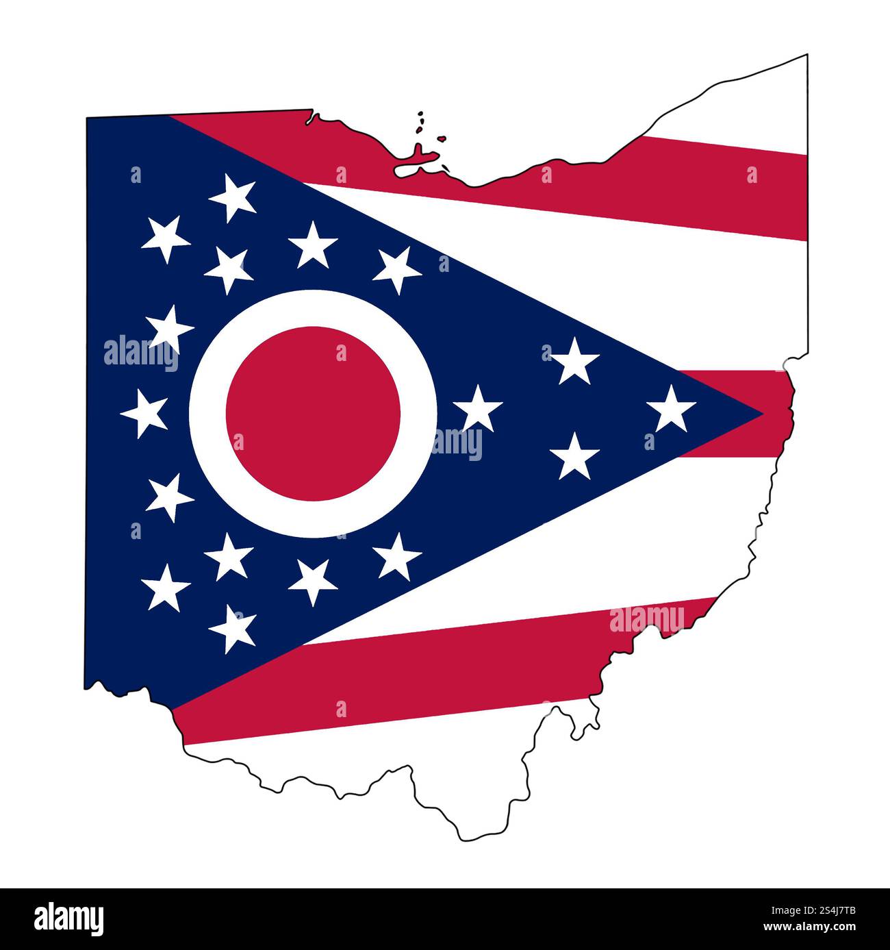 Ohio flag with the border outline Stock Photo - Alamy