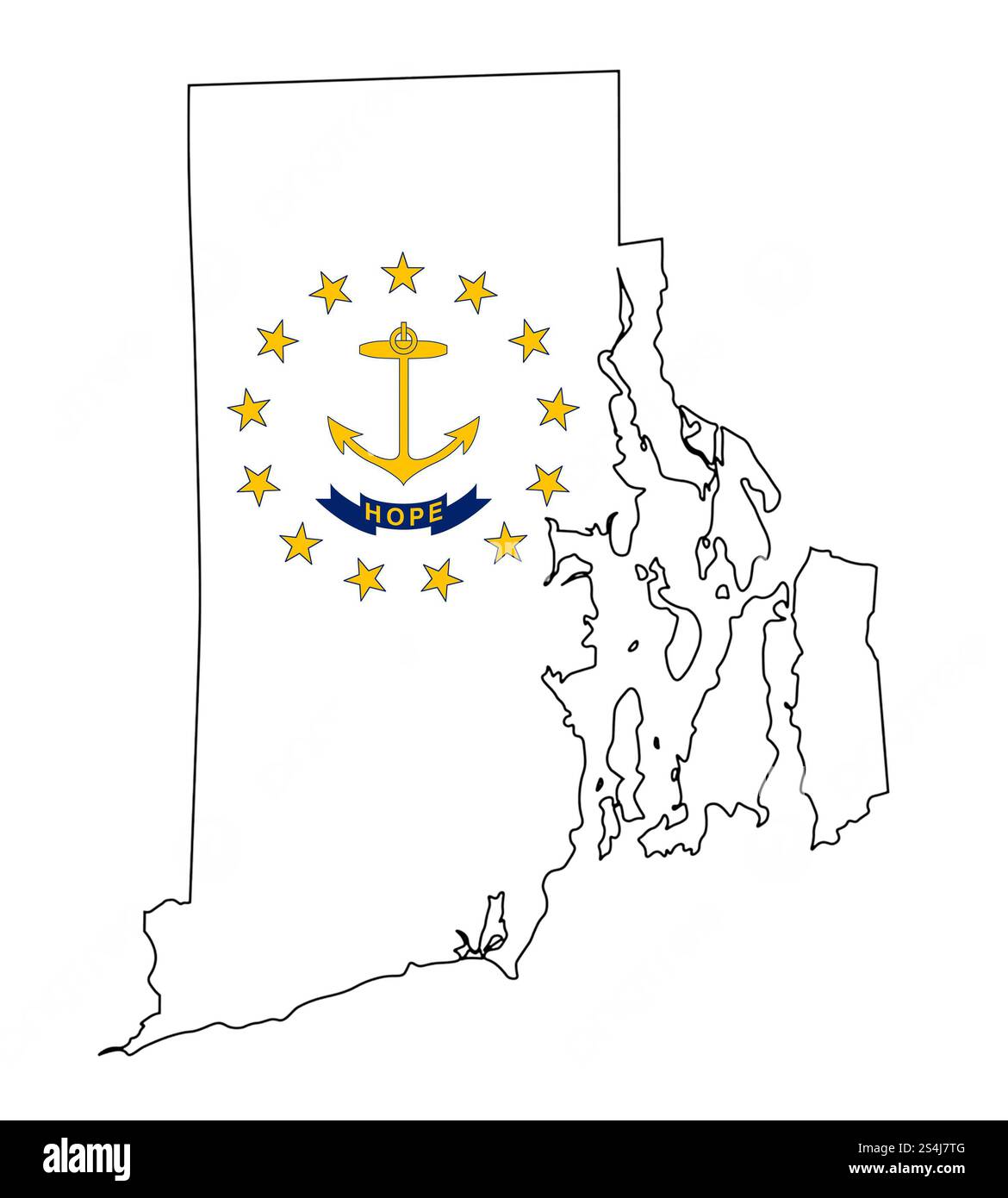 Rhode island state map Cut Out Stock Images & Pictures - Alamy