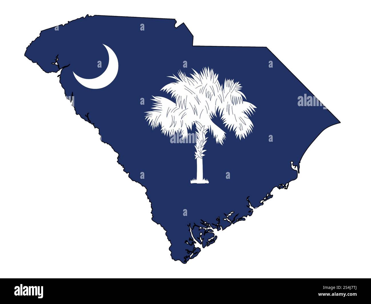 South Carolina flag with the border outline Stock Photo - Alamy