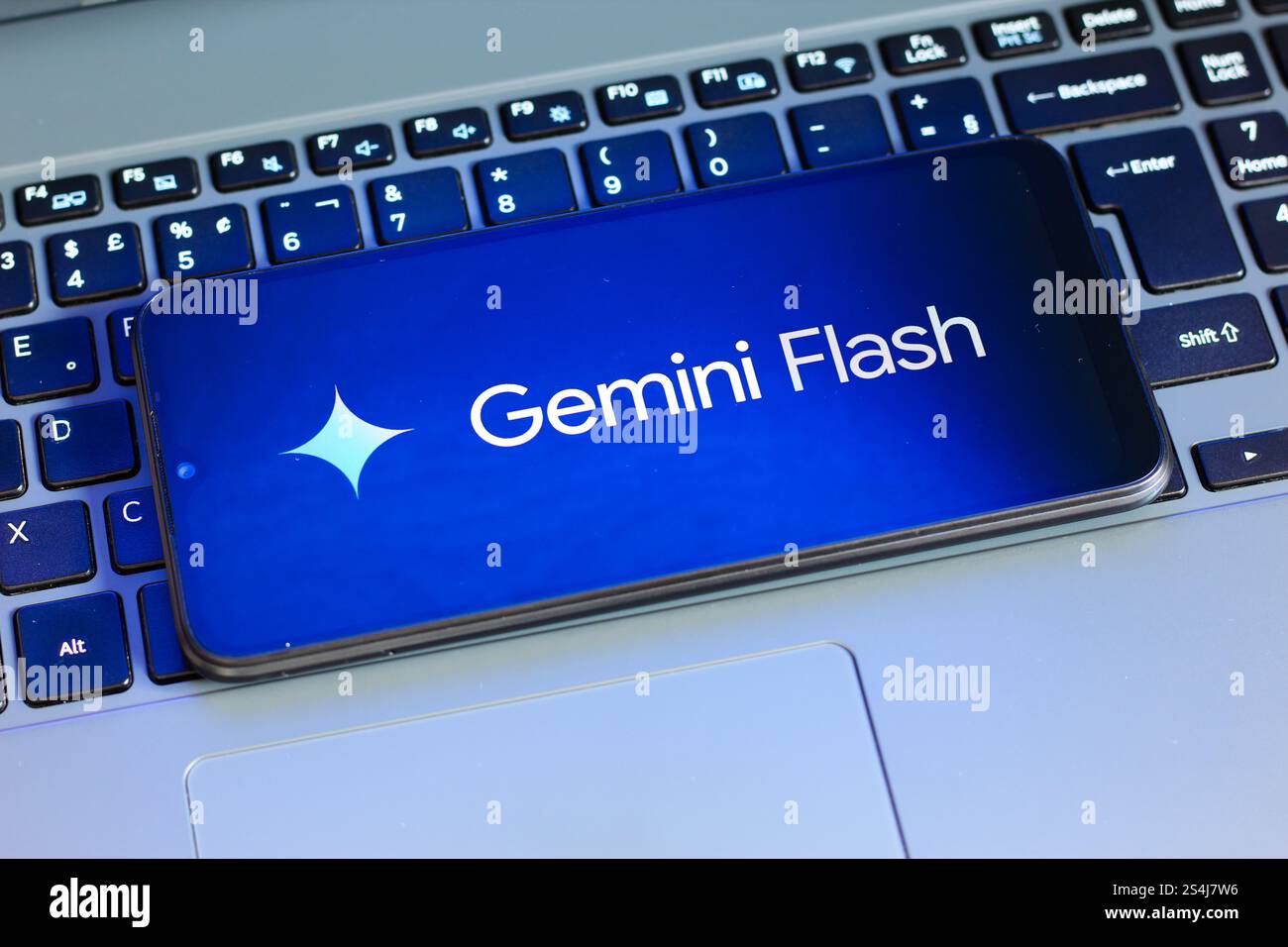 In this photo illustration, the Google Gemini Flash logo is seen ...