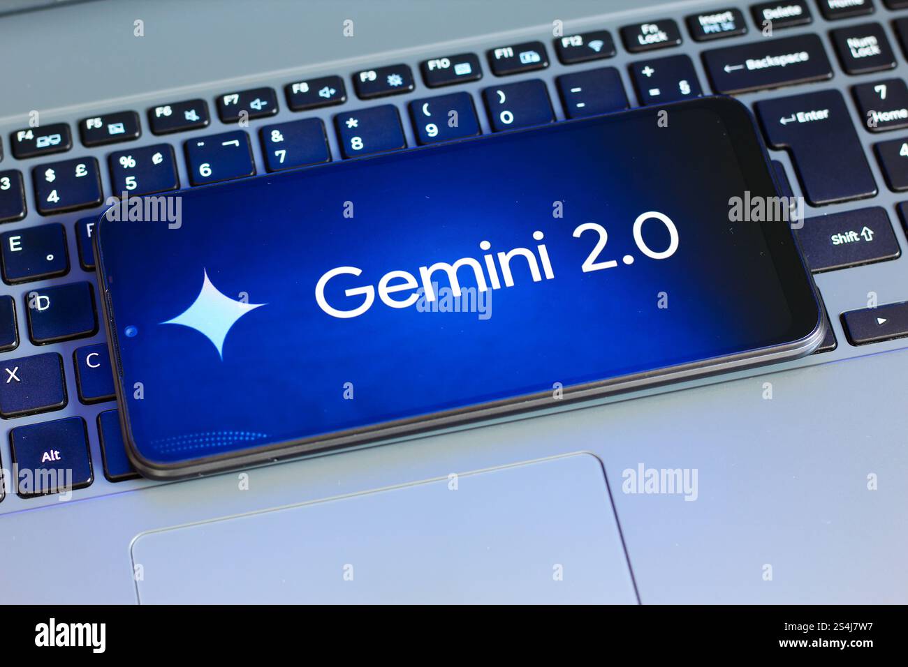 In this photo illustration, the Google Gemini 2.0 logo is seen ...