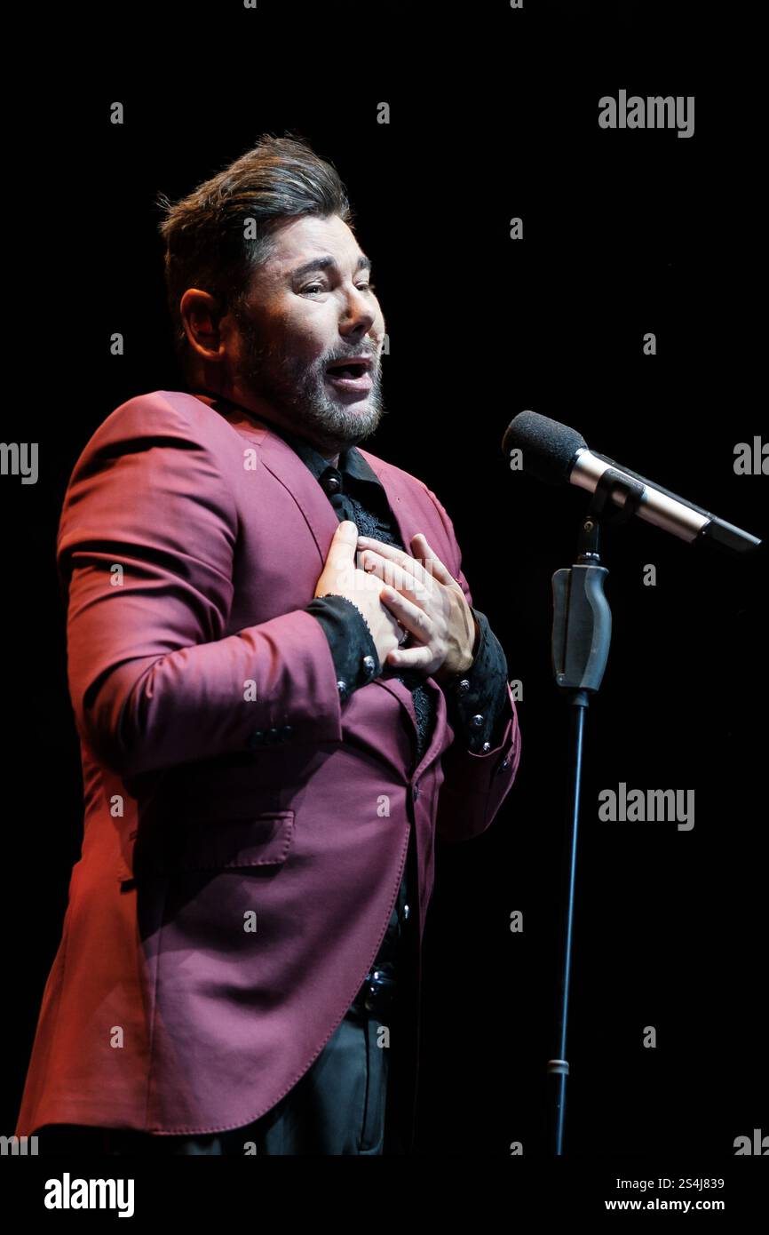 Madrid, Spain. 12th Jan, 2025. The singer Miguel Poveda actua during a ...