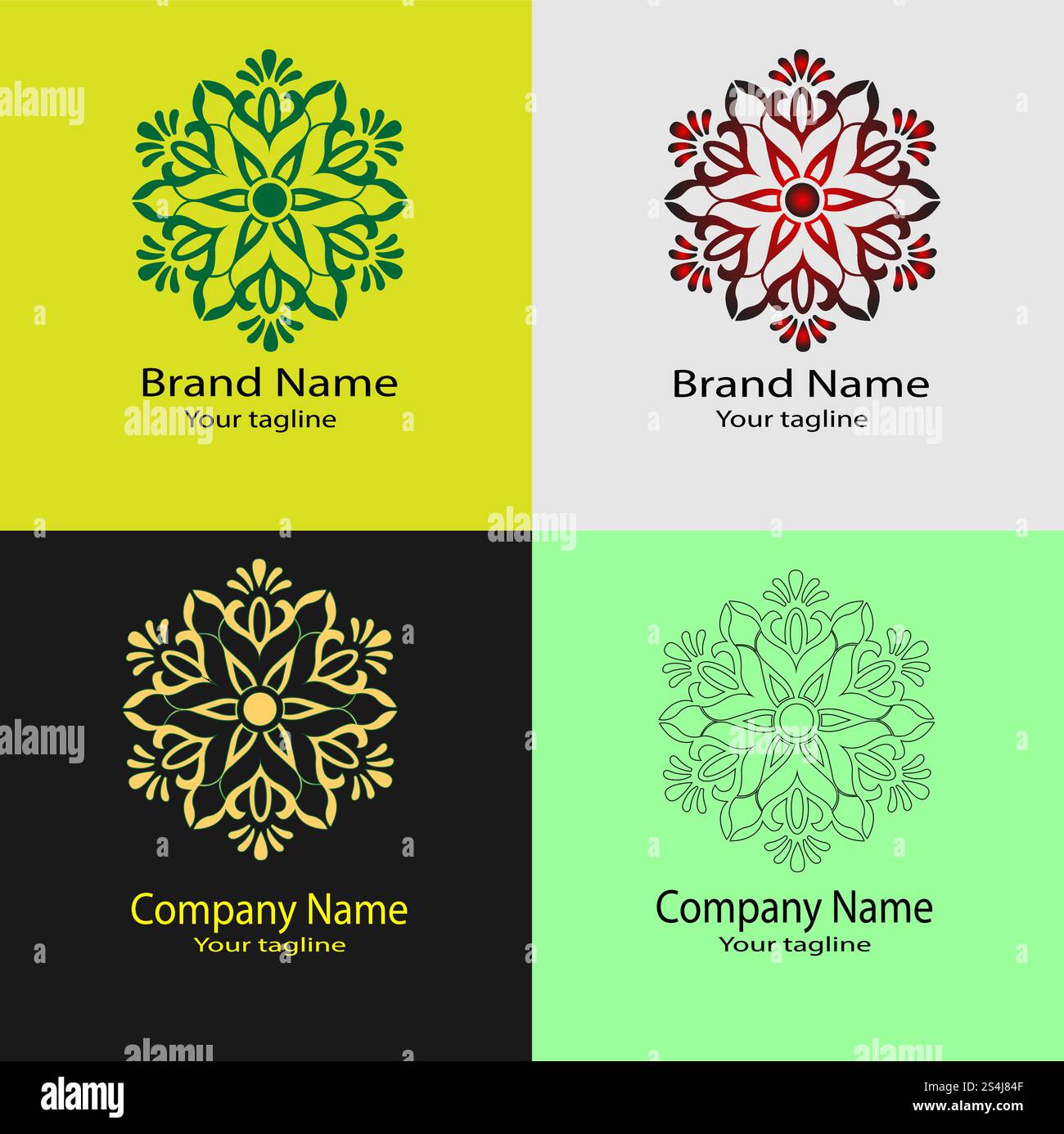 Beautiful Unique logo design with four different designs of the same ...