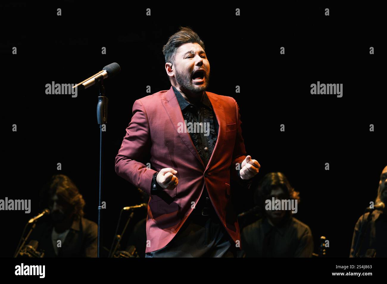Madrid, Spain. 12th Jan, 2025. The singer Miguel Poveda actua during a ...