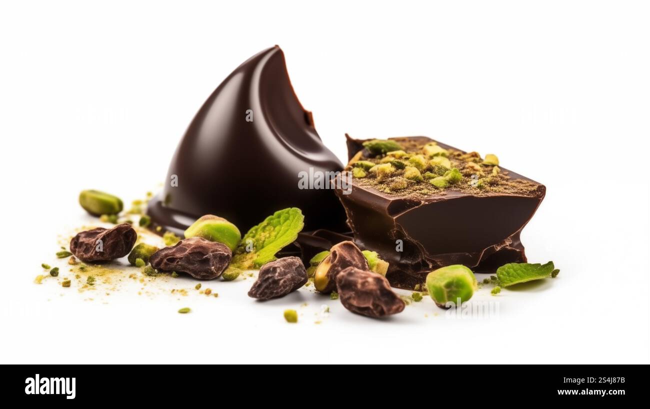 Collection of chocolate bars, top view, arranged neatly on a surface ...