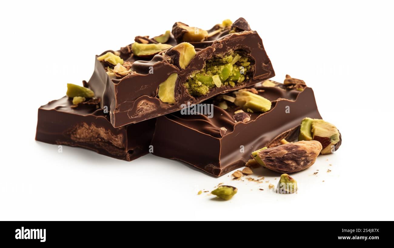 Collection of chocolate bars, top view, arranged neatly on a surface ...