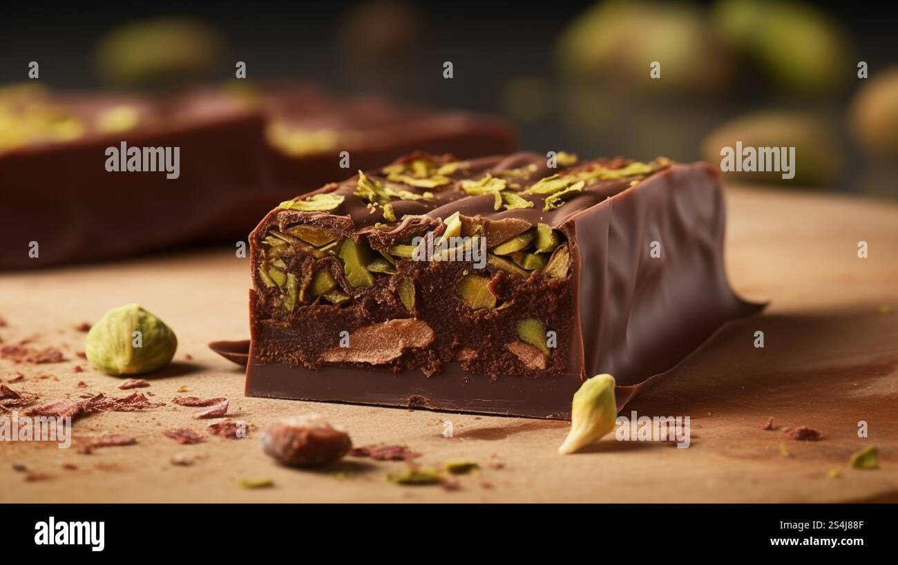 Collection of chocolate bars, top view, arranged neatly on a surface ...