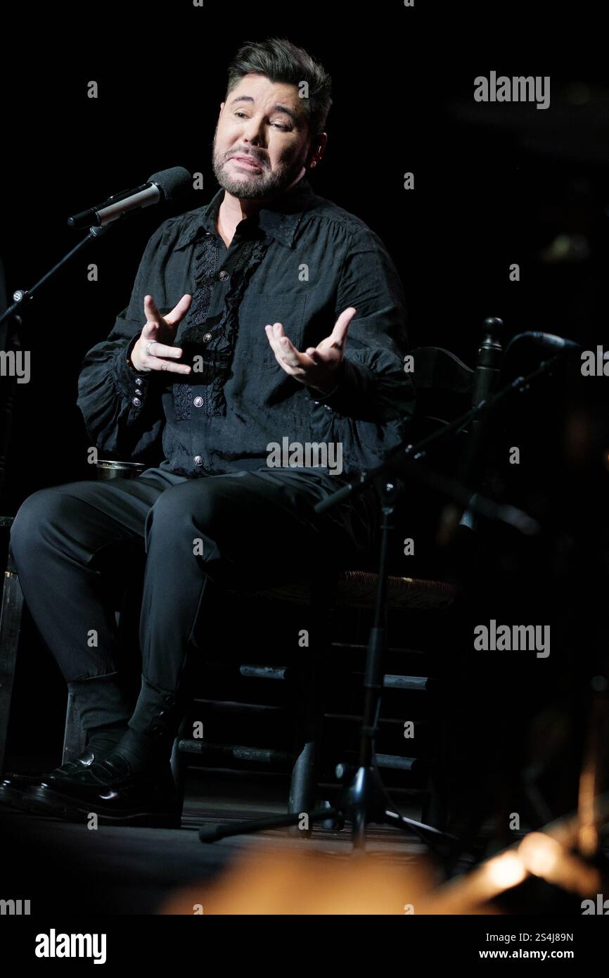 Madrid, Spain. 12th Jan, 2025. The singer Miguel Poveda actua during a ...