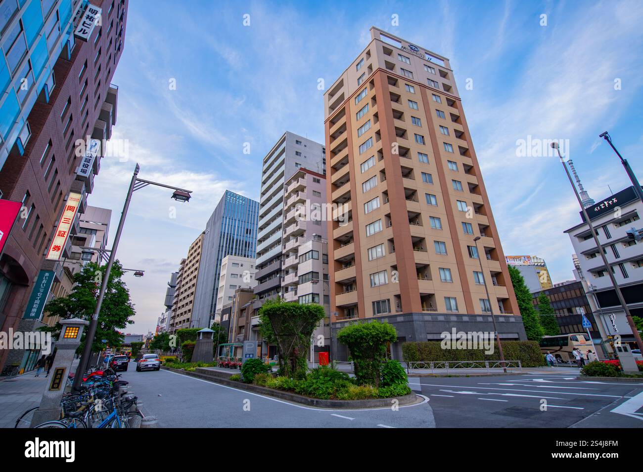 Modern commercial buildings on Namiki Dori Street at Asakusa in Taito ...