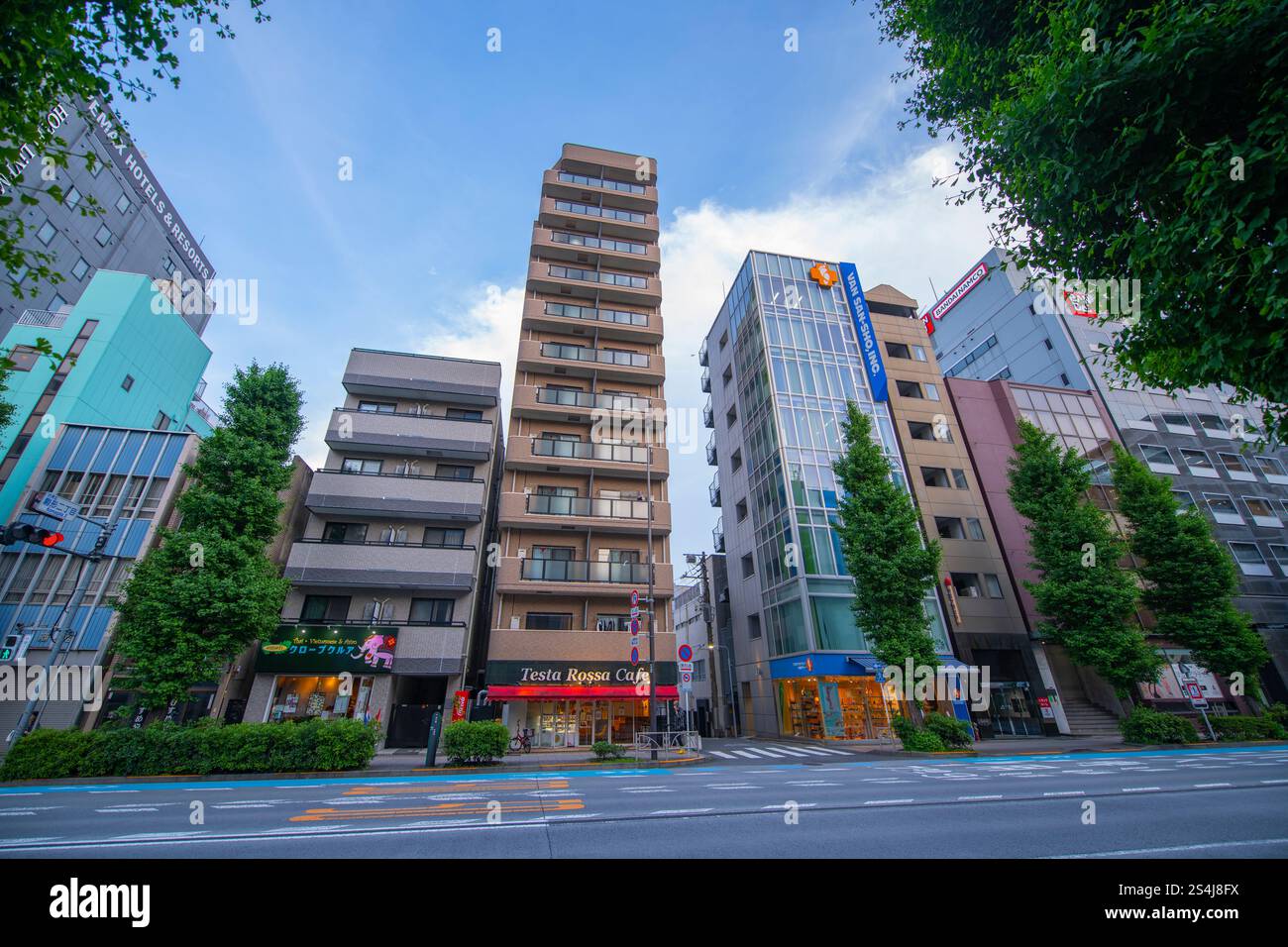 Modern commercial buildings on Edo dori Avenue at Komagata 2 Chome in ...