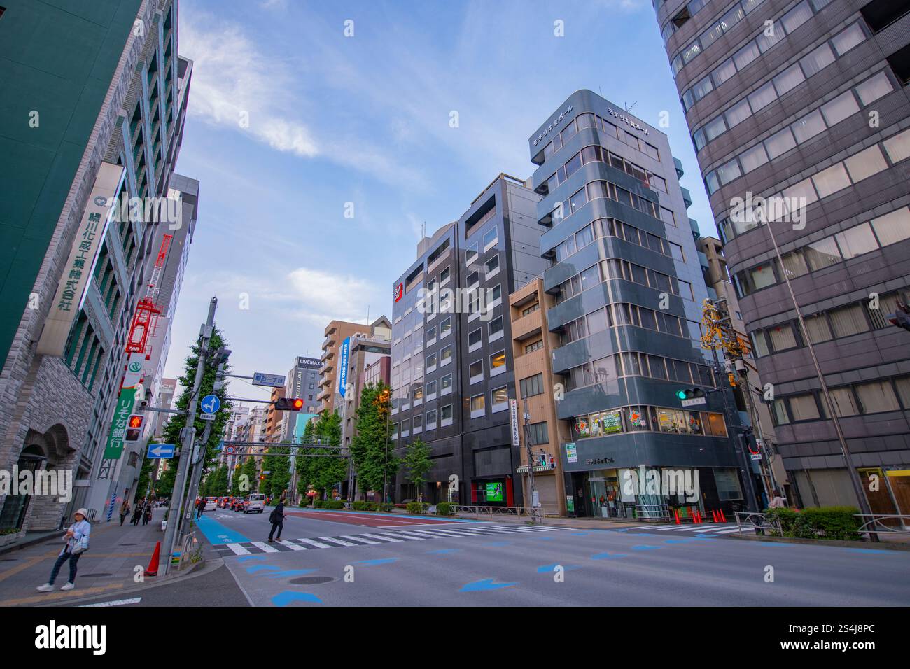 Modern commercial buildings on Edo dori Avenue at Komagata 1 Chome in ...