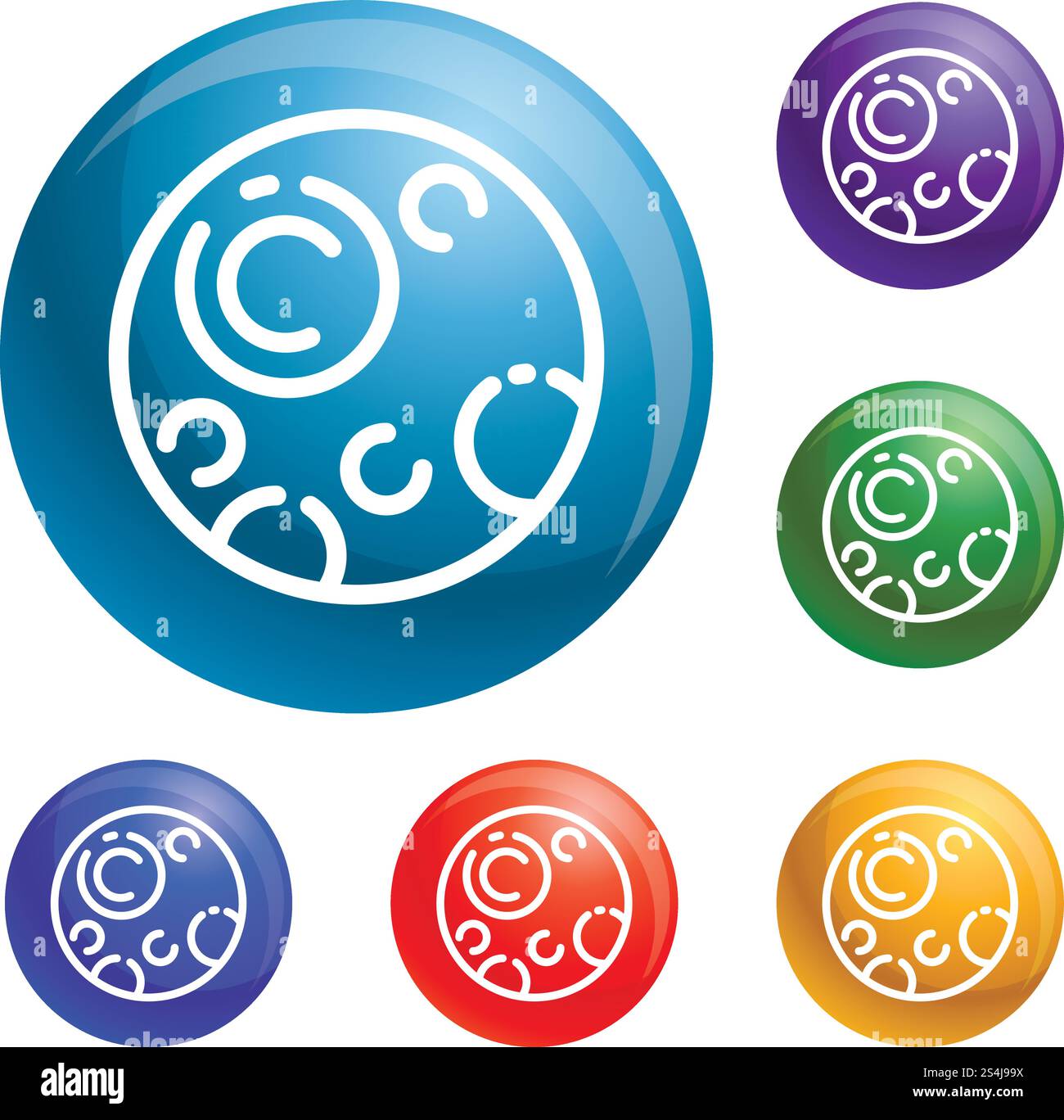 Pluton planet icons set vector 6 color isolated on white background ...