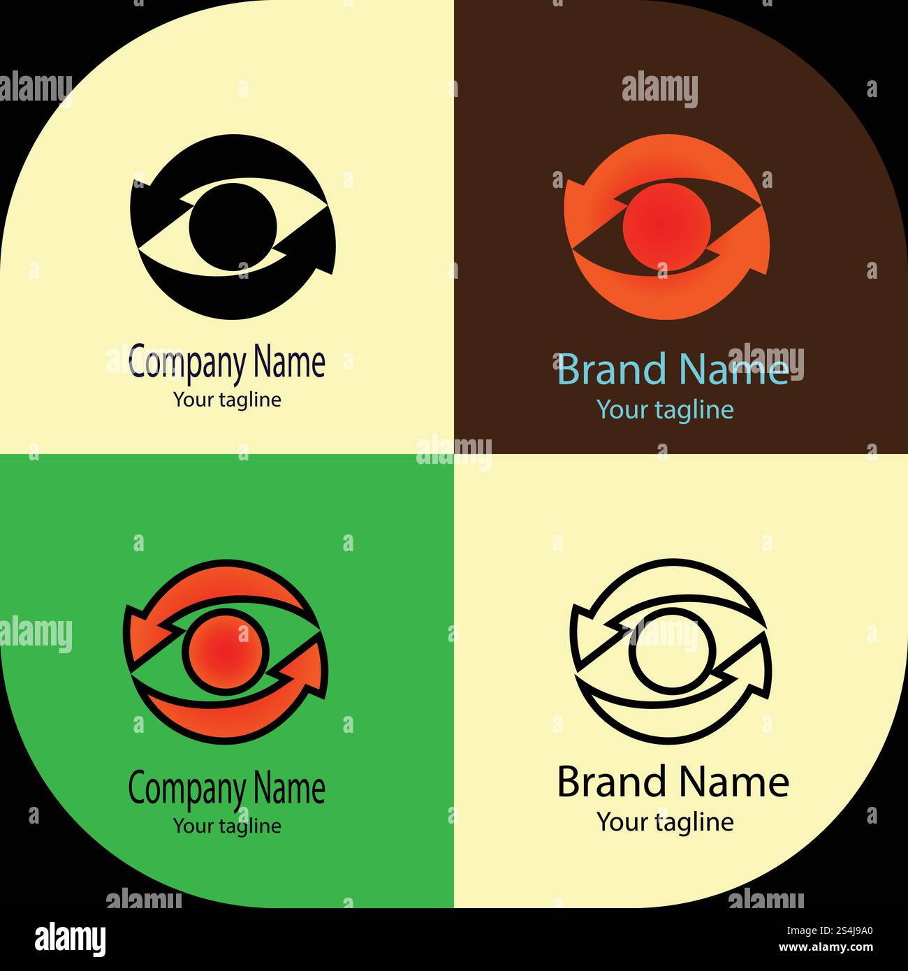 Beautiful Unique logo design with four different designs of the same ...