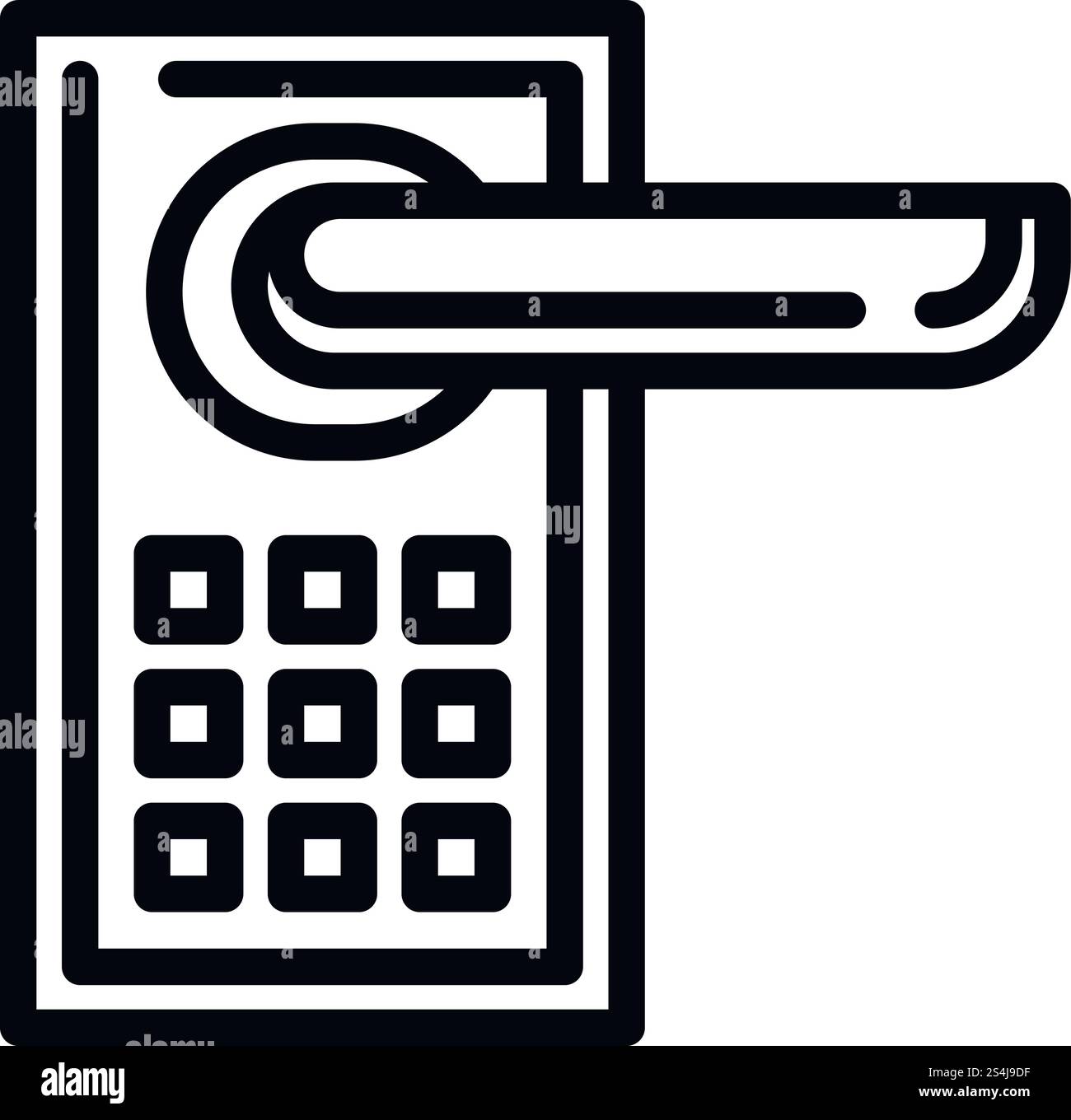 Smart door lock icon. Outline smart door lock vector icon for web ...