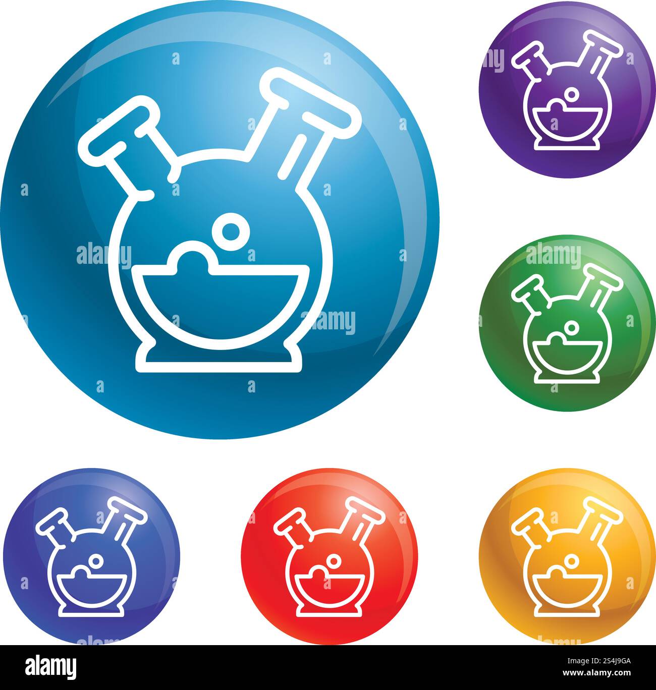 Double flask icons set vector 6 color isolated on white background ...