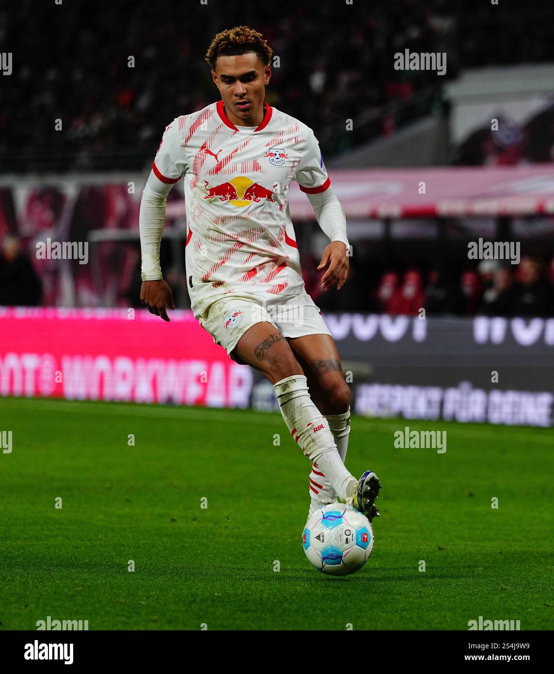 Red Bull Arena, Leipzig, Germany. 12th Jan, 2025. Antonio Nusa of RB ...