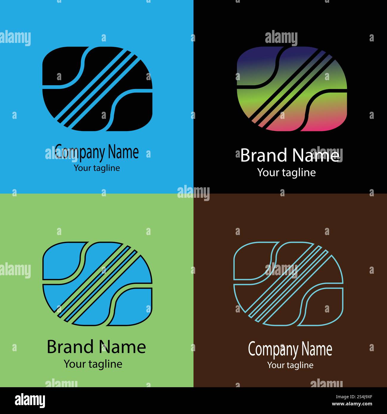 Beautiful Unique logo design with four different designs of the same ...