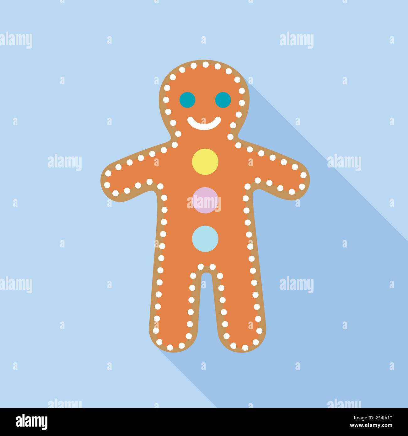 Gingerbread man icon. Flat illustration of gingerbread man vector icon ...