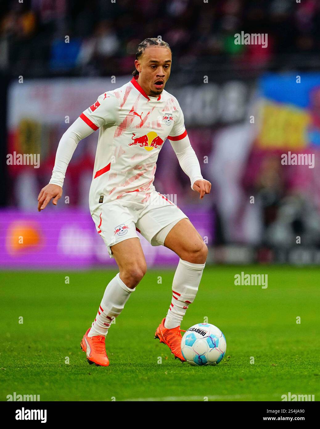 January 12 2025: Xavi Simons of RB Leipzig controls the ball during a 1 ...