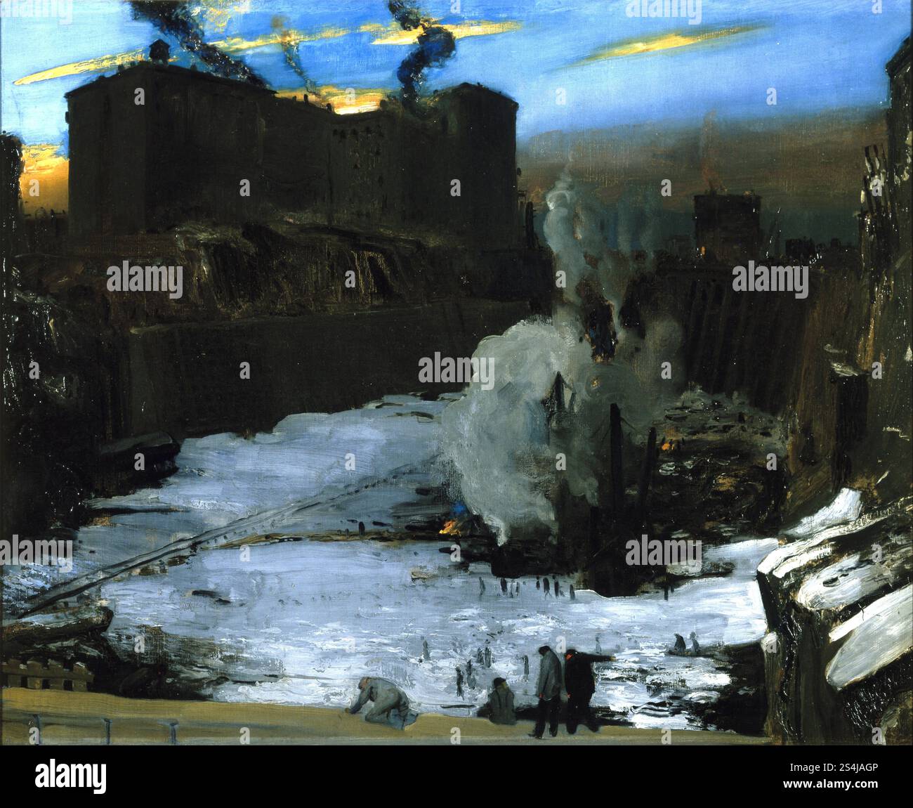 Pennsylvania Station Excavation (1907) Painting by George Bellows Stock ...